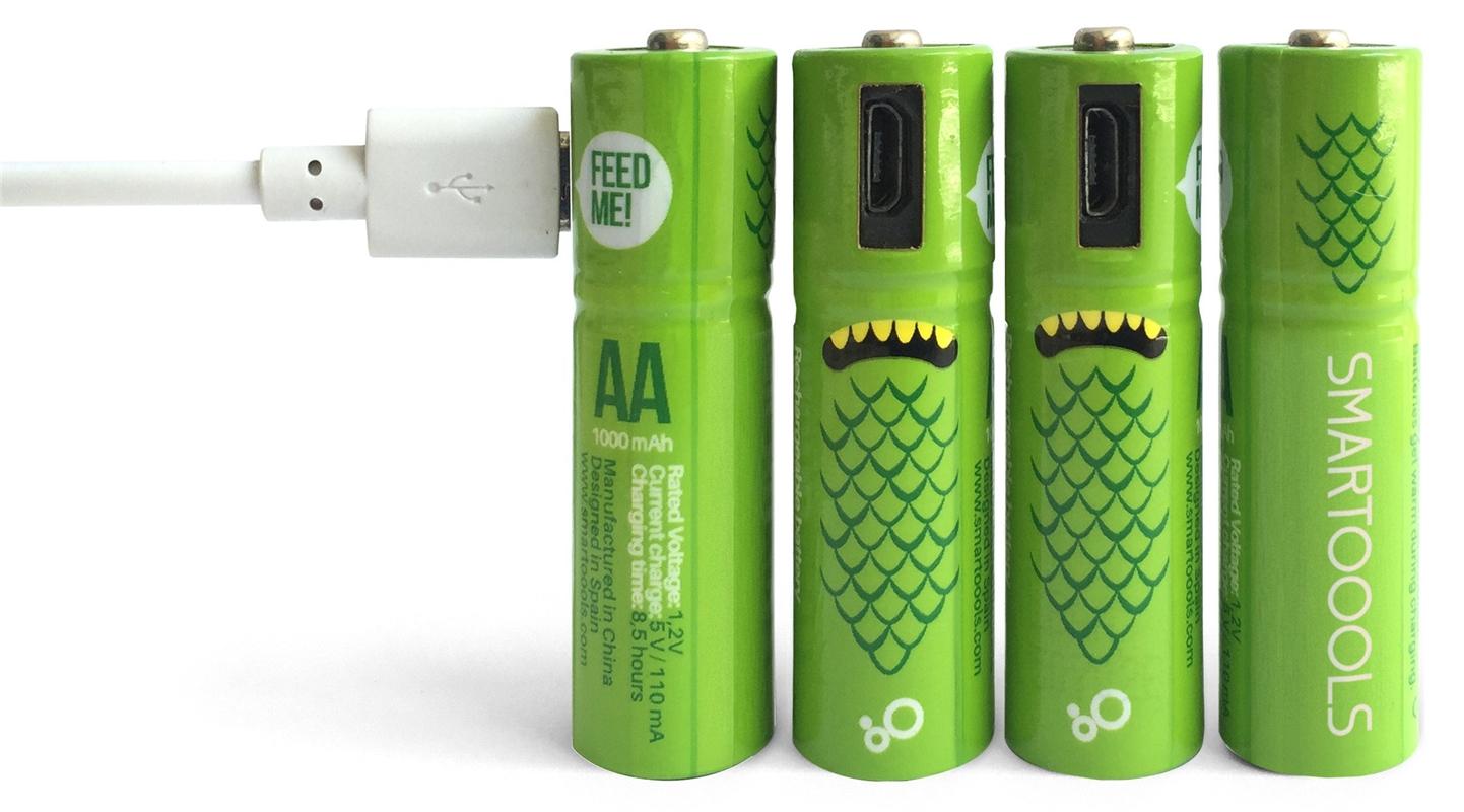 4-pack laddbara AA-batterier - laddas med microUSB | Let’s deal