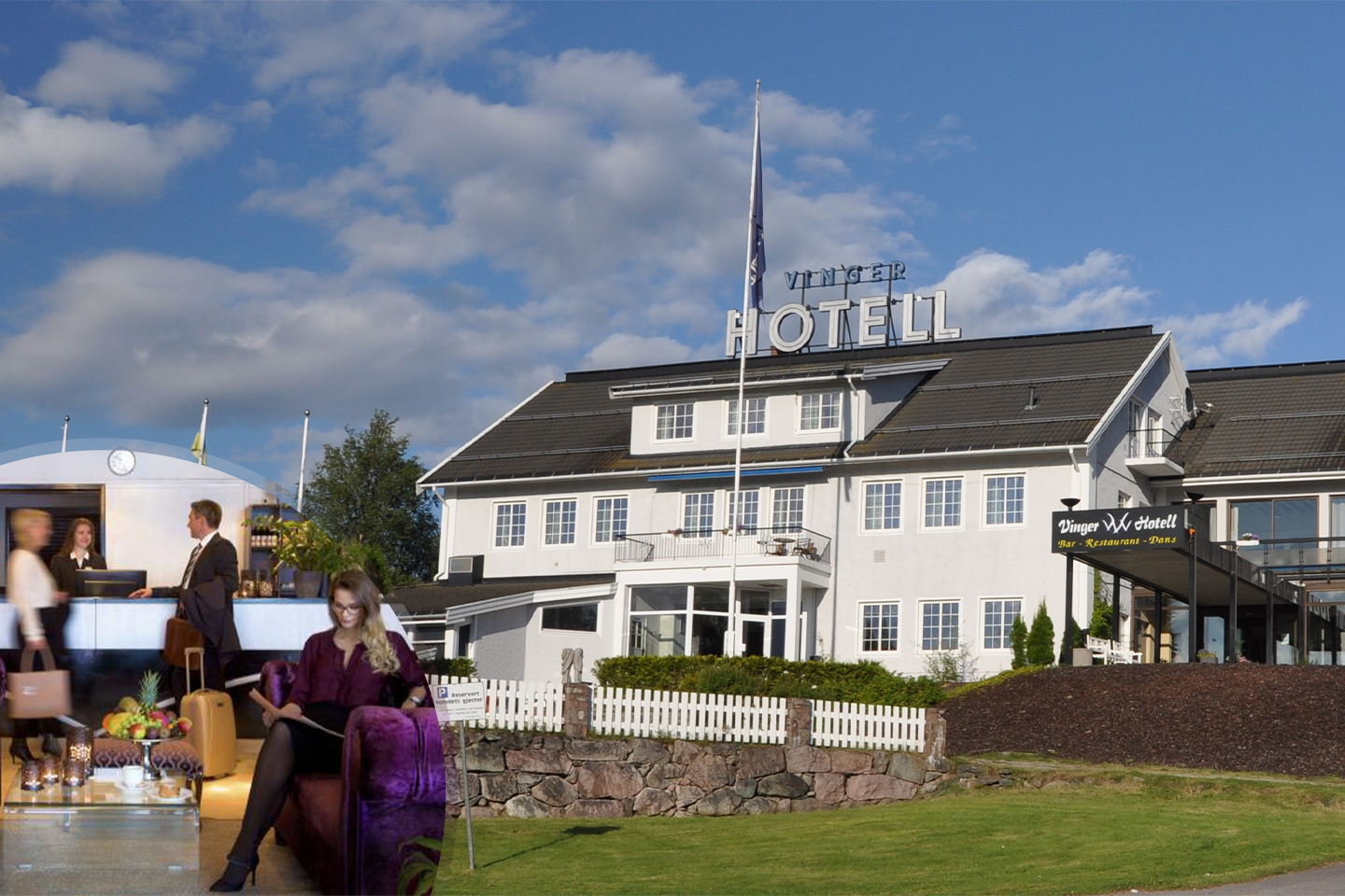 Overnatting for to inkl. frokost & 2-retters middag på Vinger Hotell ...