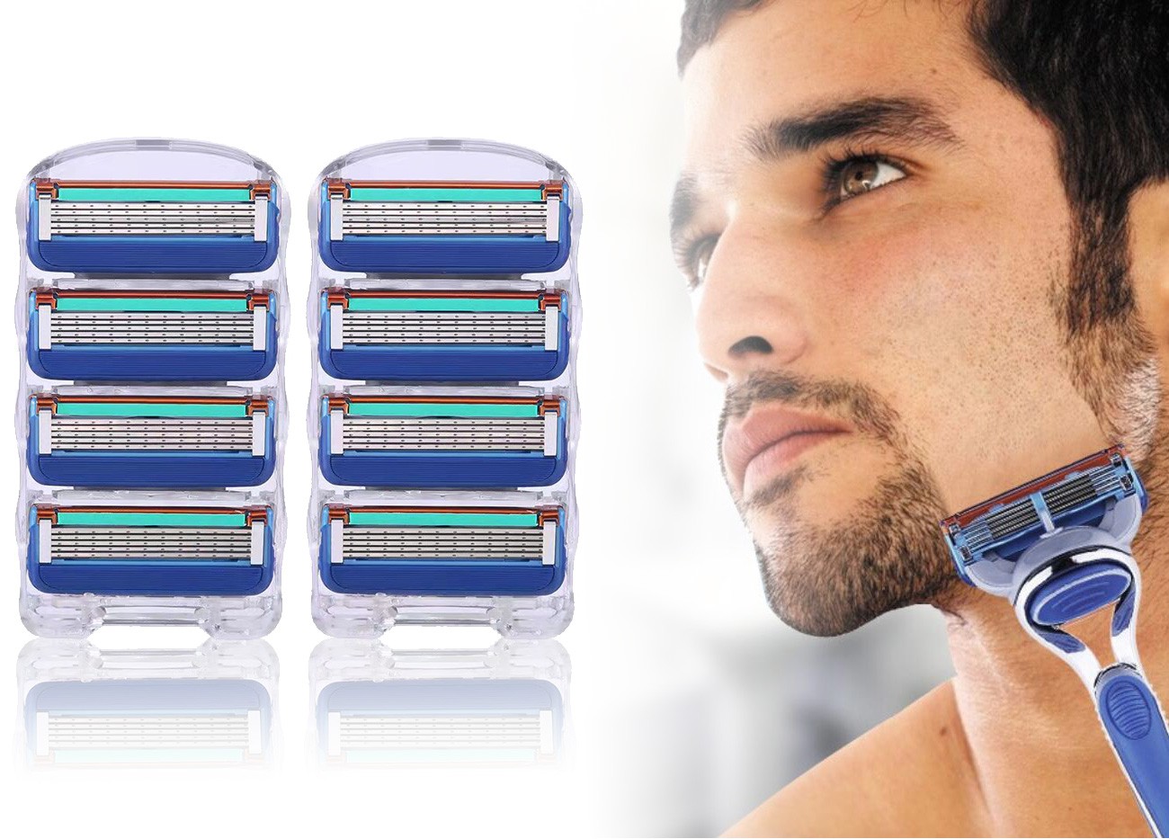 8-Pakning 5-Lags Barberblad Refill, Kompatibel med Gillette | Let's deal