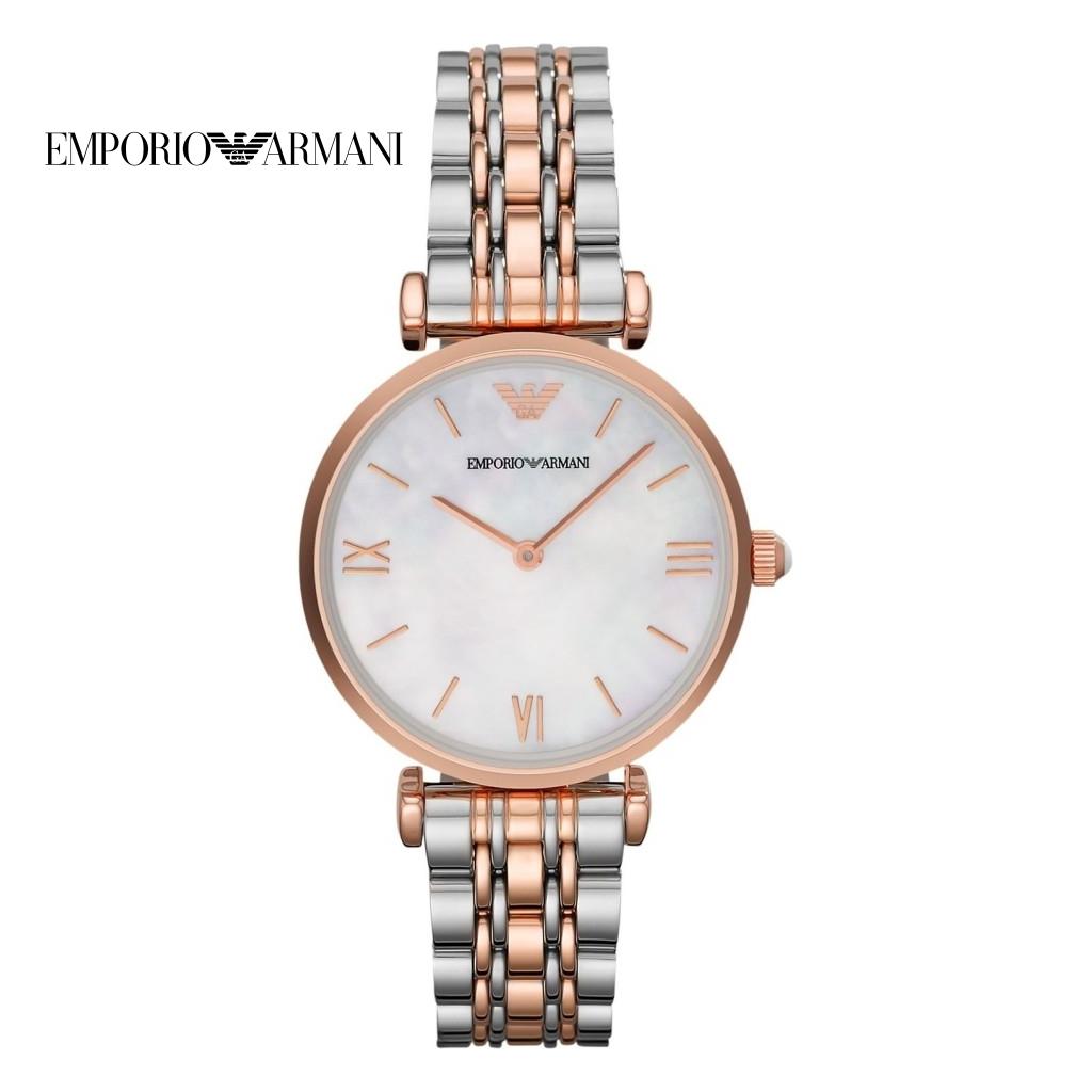 Emporio Armani Roséguld / Silver Rostfritt Stål AR1683 Damklocka | Let ...