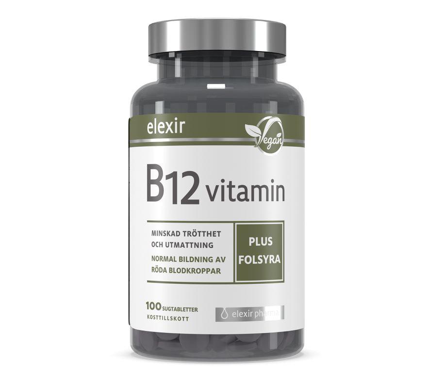 B-12 Vegan 100 tabletter Elexir Pharma | Let’s deal