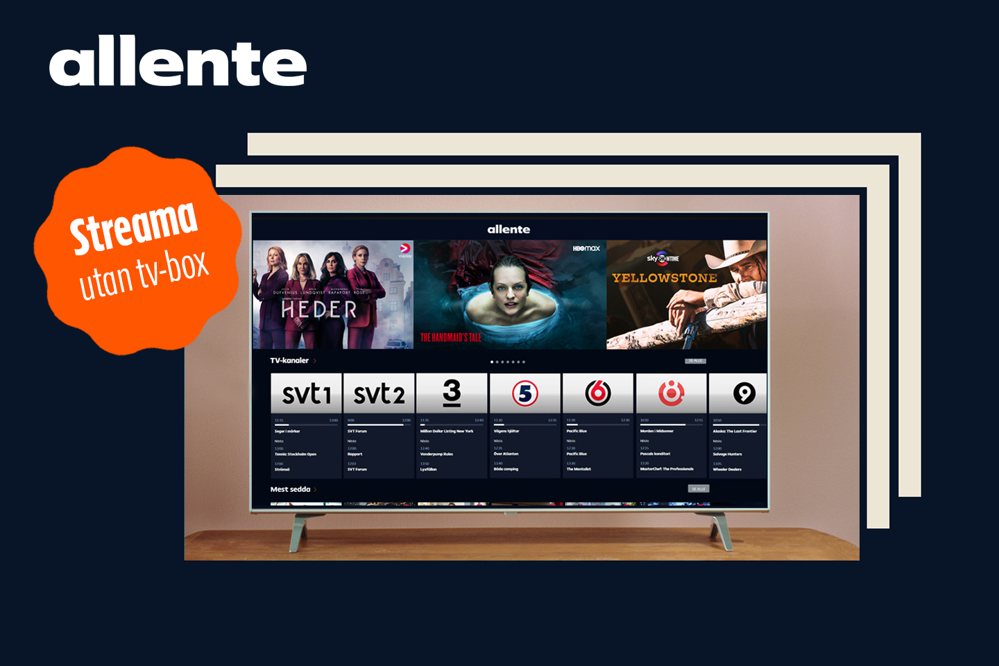 Allente stream inkl. Viaplay Film, Serier & Sport, Sky Showtime, HBO Max + 12 kanaler | Let’s deal